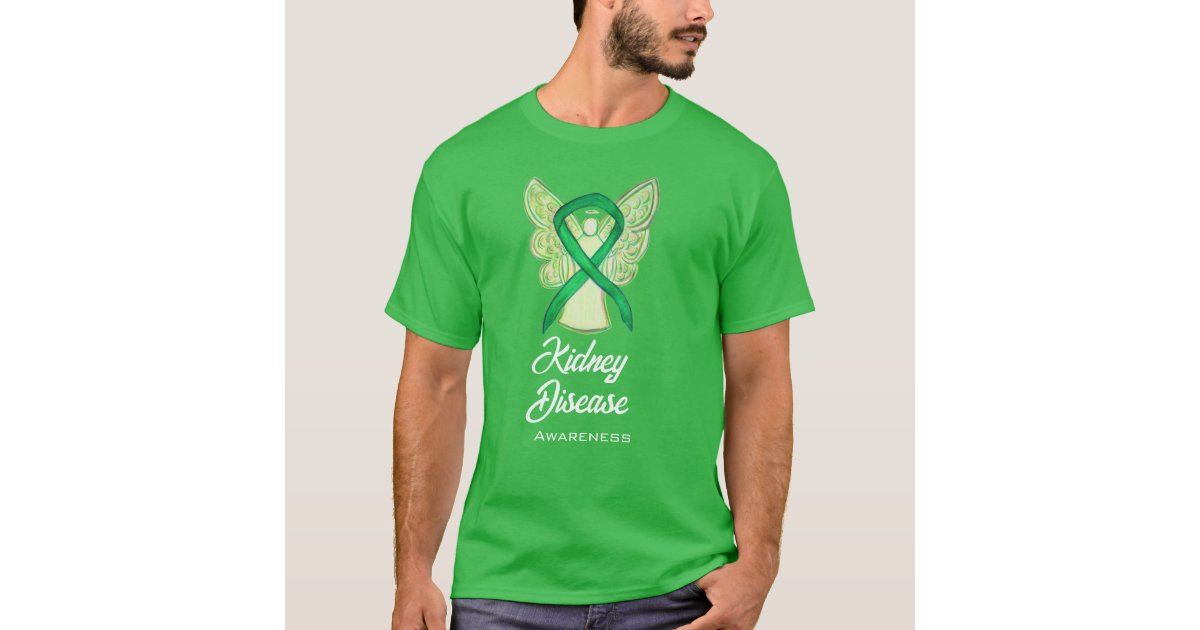 Kidney Disease Awareness Ribbon Angel Art Shirt | Zazzle