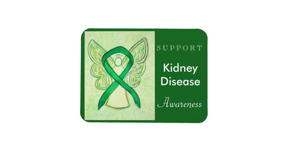 Kidney Disease Awareness Ribbon Angel Magnet | Zazzle
