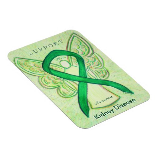 Kidney Disease Awareness Ribbon Angel Magnet Gifts | Zazzle
