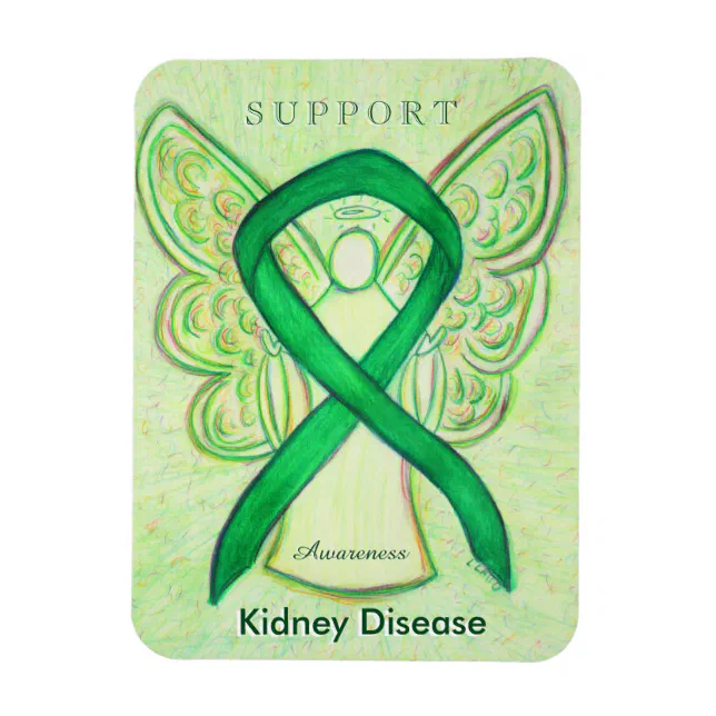 Kidney Disease Awareness Ribbon Angel Magnet Gifts | Zazzle