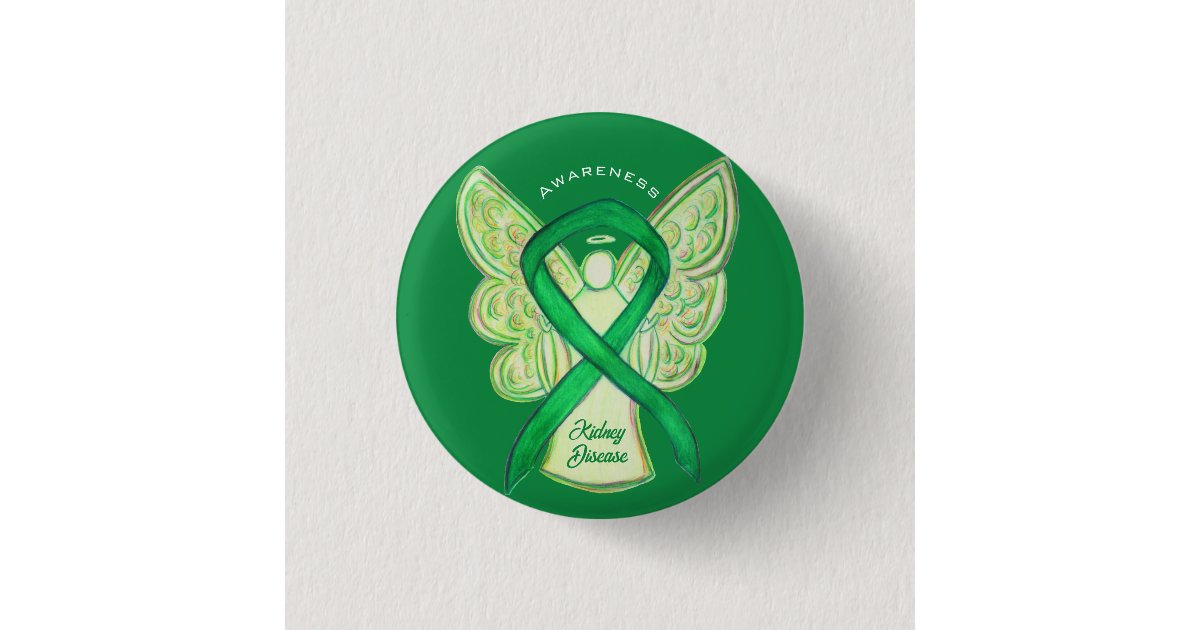 Kidney Disease Awareness Ribbon Angel Pins | Zazzle
