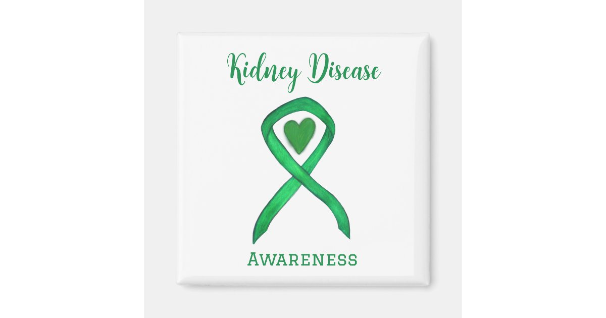 Kidney Disease Awareness Ribbon Custom Art Magnets | Zazzle
