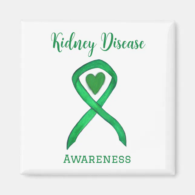 Kidney Disease Awareness Ribbon Custom Art Magnets | Zazzle