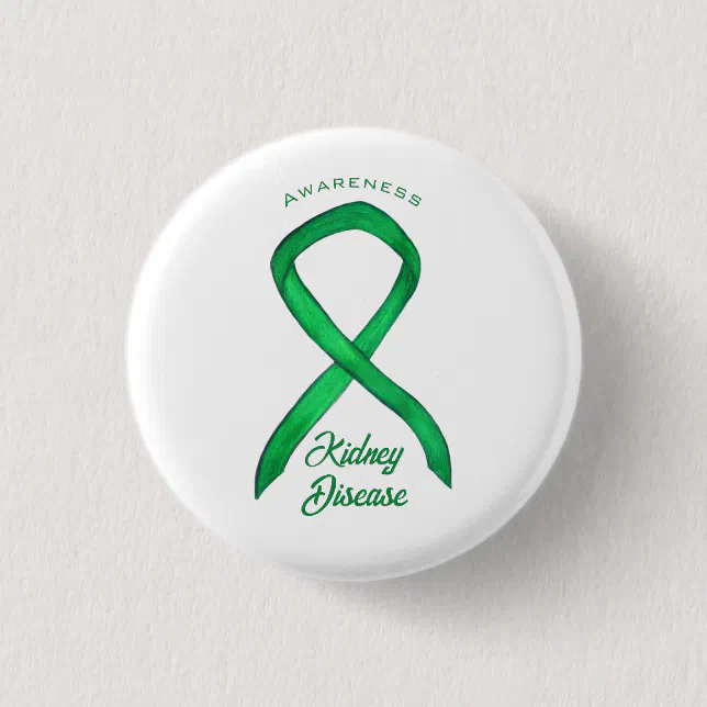 Kidney Disease Awareness Ribbon Custom Button | Zazzle