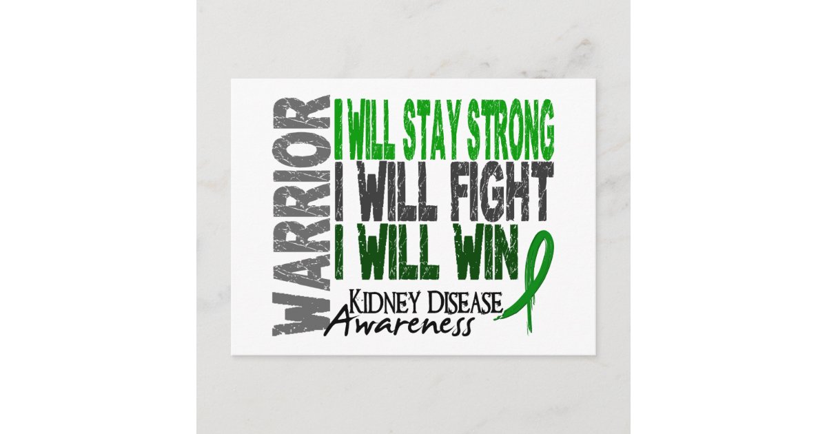 Kidney Disease Warrior Postcard | Zazzle