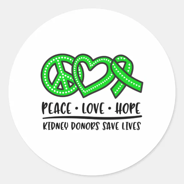 Kidney Donation awareness, Kidney donor Classic Round Sticker | Zazzle
