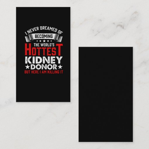 Kidney Donor Organ Transplant Surgery Recovery Business Card | Zazzle