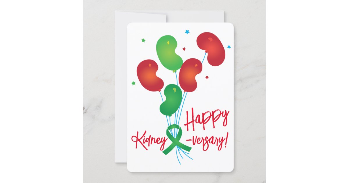 Kidney-versary Balloons Customizable Invitation | Zazzle