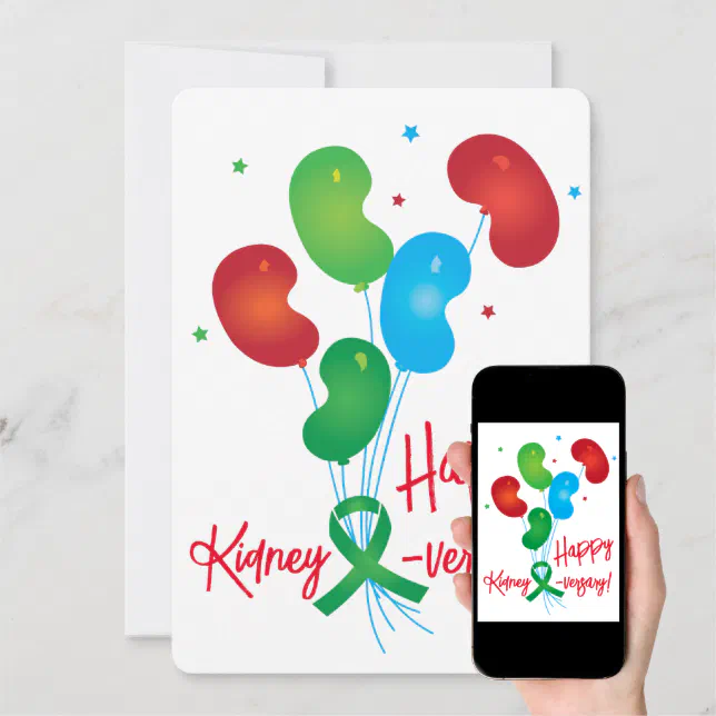 Kidney-versary Customizable Party Invitation | Zazzle