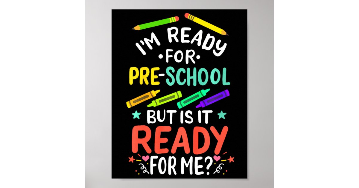 Kids 1st Day of Preschool Pre-K First Day of Schoo Poster | Zazzle