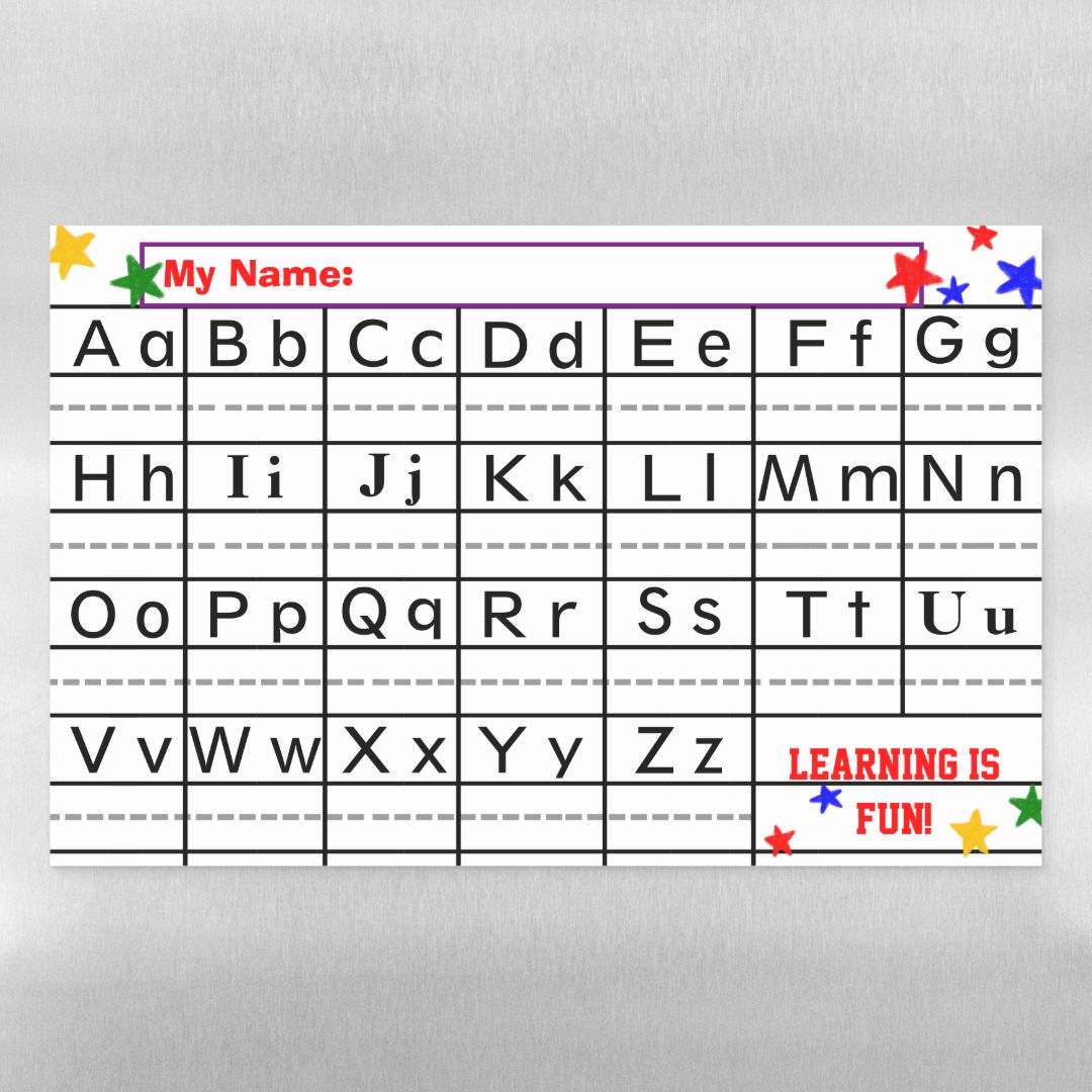 Kids ABC Letters Activity Magnetic Dry Erase Sheet | Zazzle