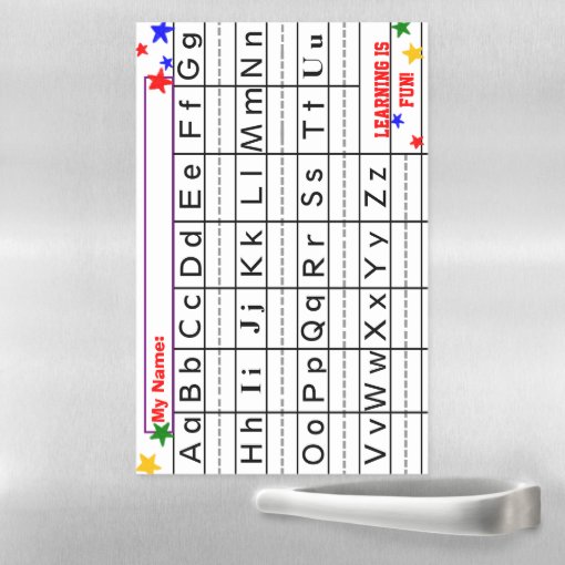 Kids ABC Letters Activity Magnetic Dry Erase Sheet | Zazzle