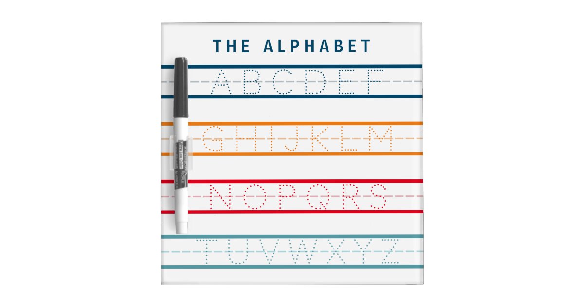 Kids ABCs Alphabet Tracing Writing Practice Chart Dry Erase Board | Zazzle