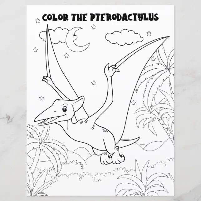 Kids Activity Cute Fun Dinosaur Coloring Page | Zazzle