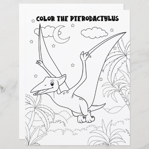 Kids Activity Cute Fun Dinosaur Coloring Page | Zazzle