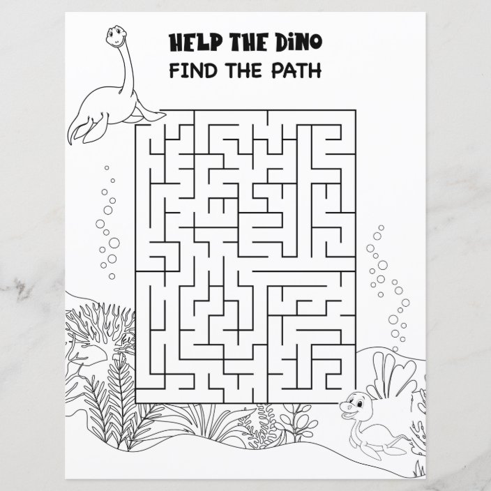 Kids Activity Dinosaur Maze Fun Puzzle | Zazzle.com