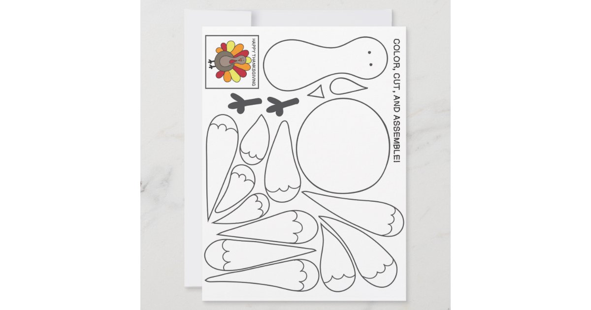 Kids Activity Thanksgiving Card | Zazzle