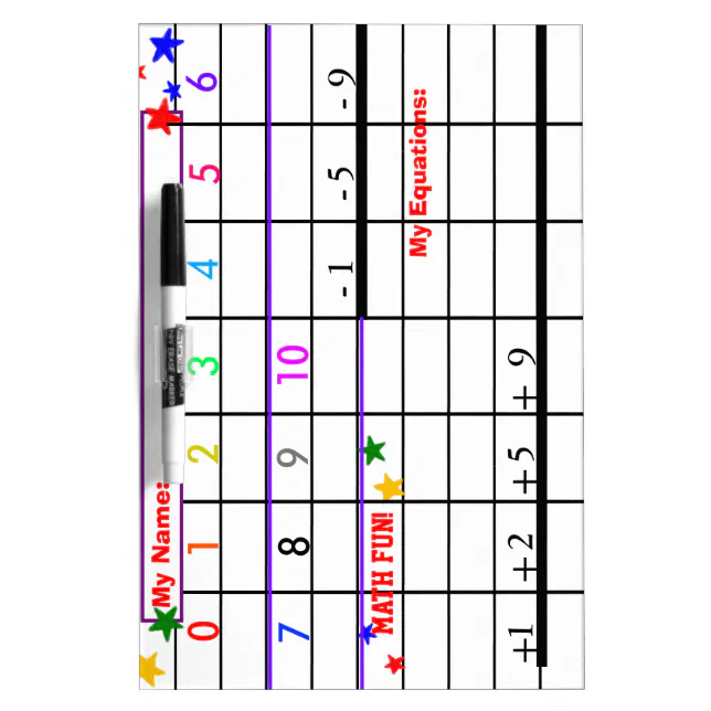 Kids Addition Subtraction Activity Medium Dry Erase Board | Zazzle