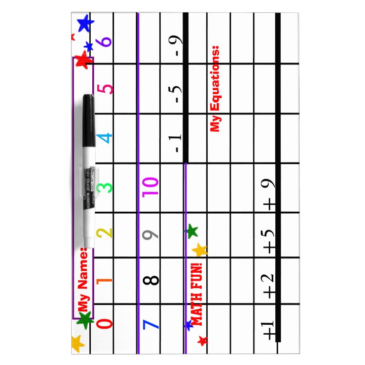 Kids Addition Subtraction Activity Medium Dry Erase Board | Zazzle