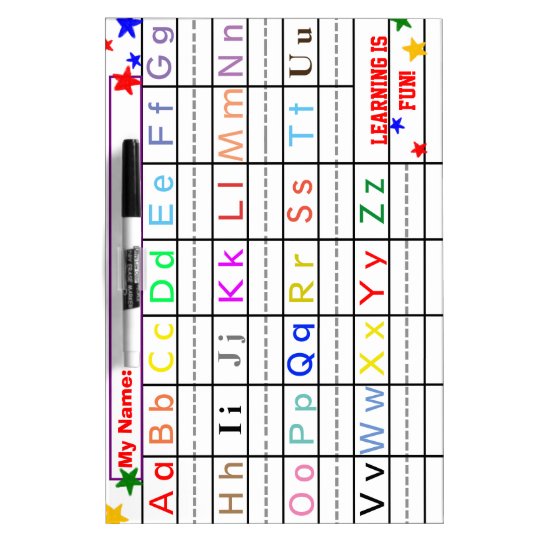 Kids Alphabet Activity Medium Dry Erase Board | Zazzle.com