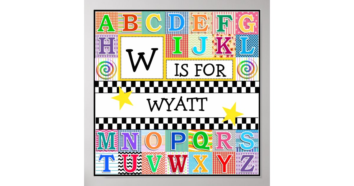 Kids Alphabet Art 11x11 Personalized Poster | Zazzle