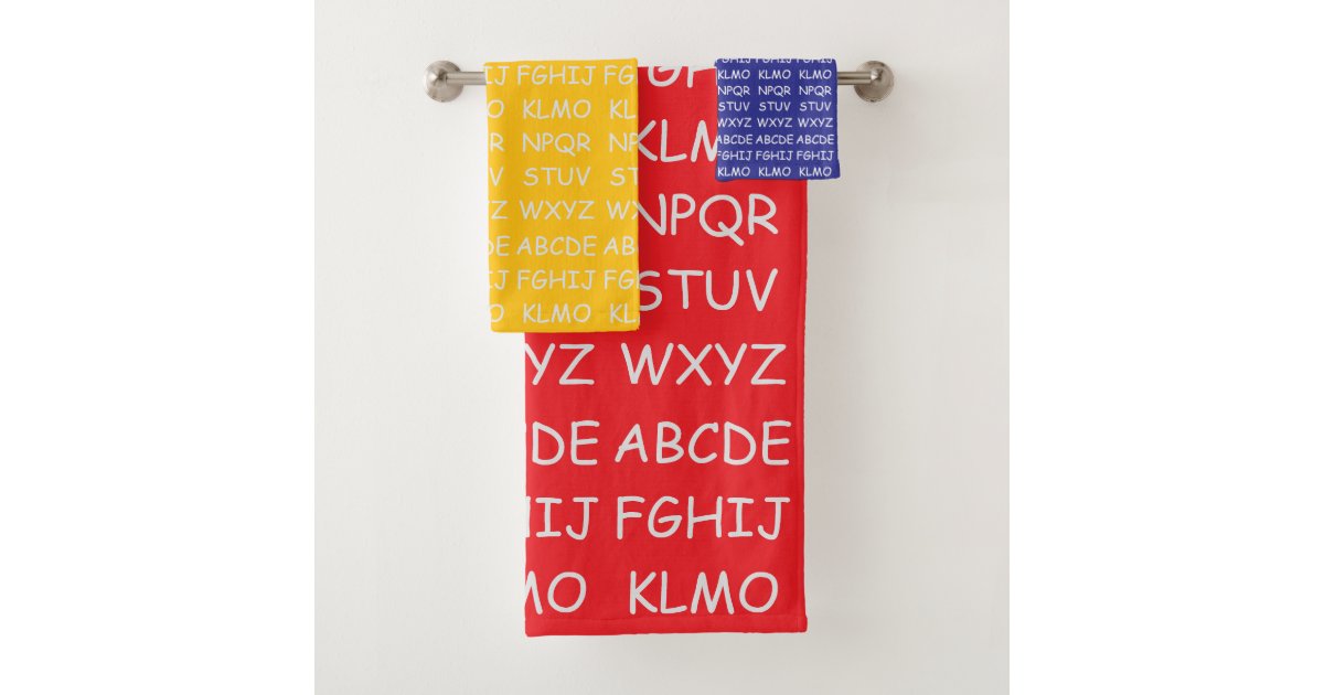 Kids Alphabet Bath Towel Set | Zazzle