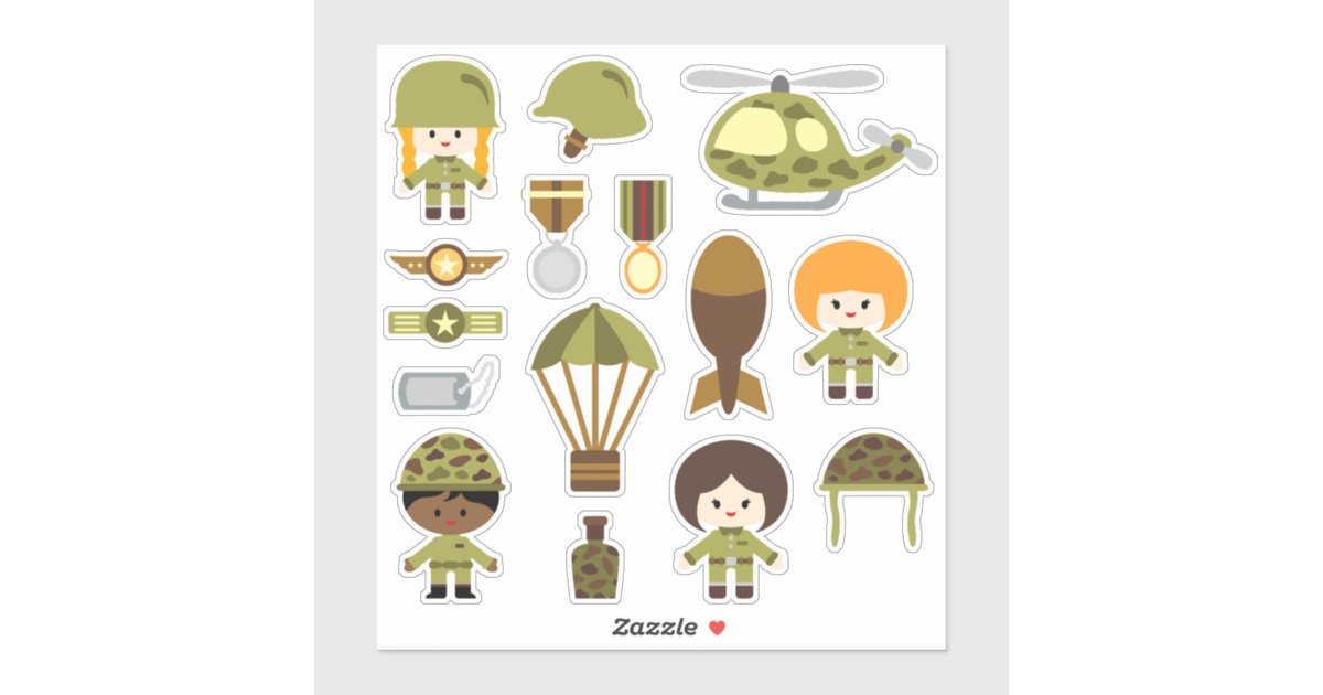 Kids Army Sticker | Zazzle