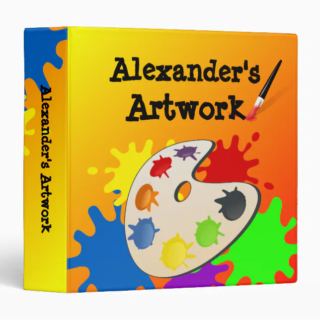 Kid's Artwork School Childrens Preschool Art 3 Ring Binder | Zazzle