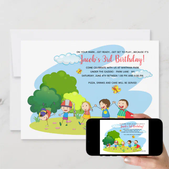 Kids at Play Invitation | Zazzle
