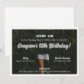 Kids Axe Throwing Birthday Party Invitation | Zazzle