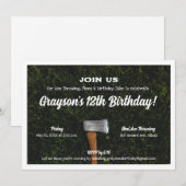 Kids Axe Throwing Birthday Party Invitation | Zazzle