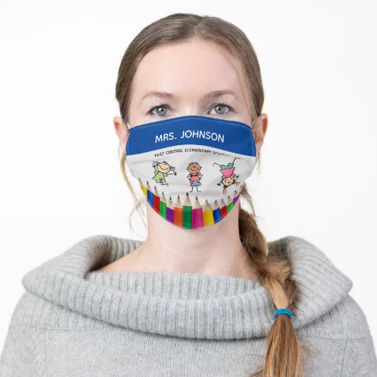 Kids Back to School Adult Cloth Face Mask | Zazzle