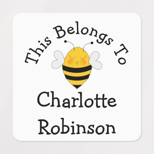 Kids Back To School Cute Bees Personalized Labels | Zazzle