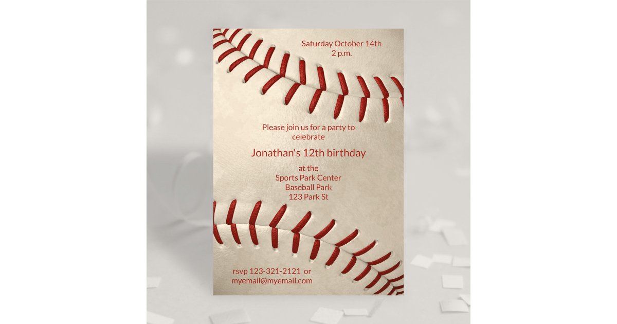 kids baseball birthday or team party invitation | Zazzle