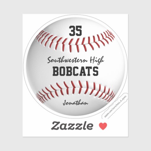 kids baseball softball custom team name sticker | Zazzle