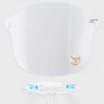 KIDS - Baseball w Initial Face Shields | Zazzle