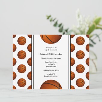 kids basketball sports birthday_team party invitation | Zazzle
