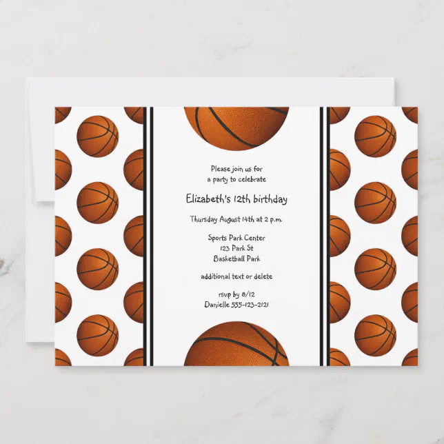 kids basketball sports birthday_team party invitation | Zazzle
