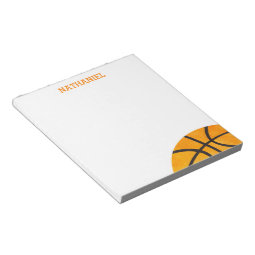 Kids Basketball Sports Personalized Orange Cool Notepad | Zazzle