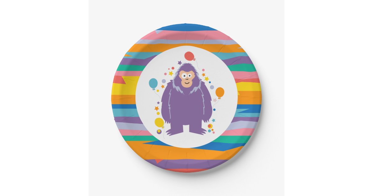 Kids Bigfoot Birthday Paper Plates | Zazzle