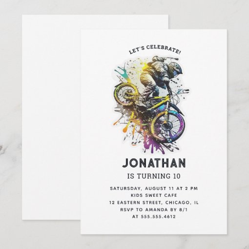 Kids Bike BMX Party. Extreme adventure birthday Invitation | Zazzle