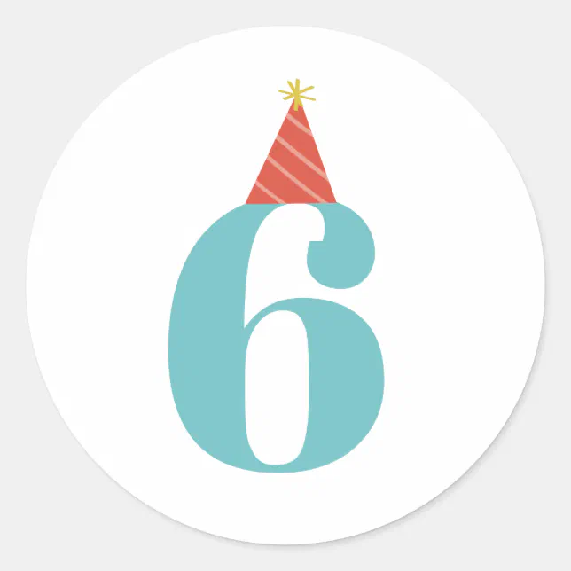 Kids birthday age sticker | Zazzle