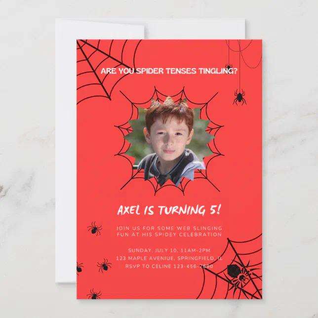 Kids Birthday Invitation - Spidey Theme | Zazzle