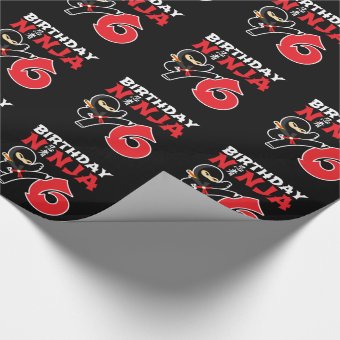 Kids Birthday Ninja - 6 Year Old Party Theme Wrapping Paper | Zazzle