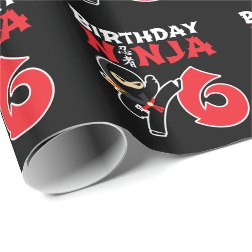 Kids Birthday Ninja - 6 Year Old Party Theme Wrapping Paper | Zazzle