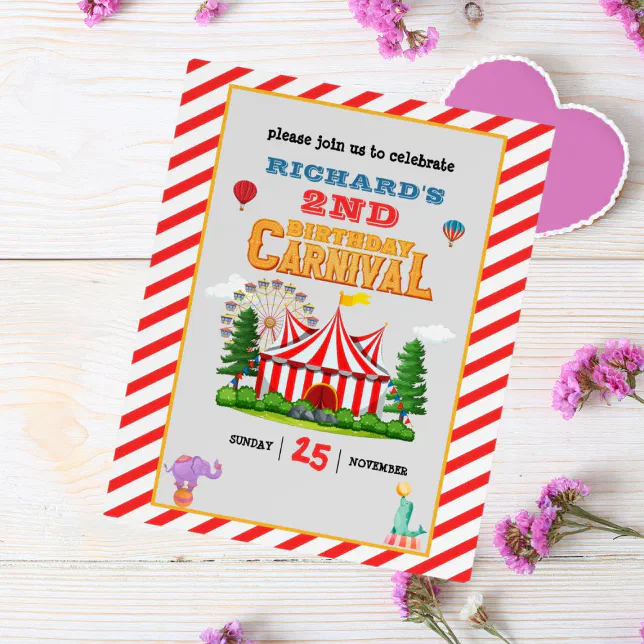Kid's Birthday Party Circus carnival Theme Foam Board | Zazzle