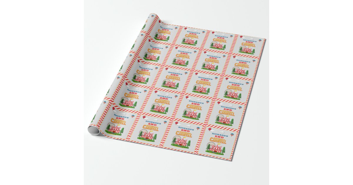 Kid's Birthday Party Circus carnival Theme Wrapping Paper | Zazzle