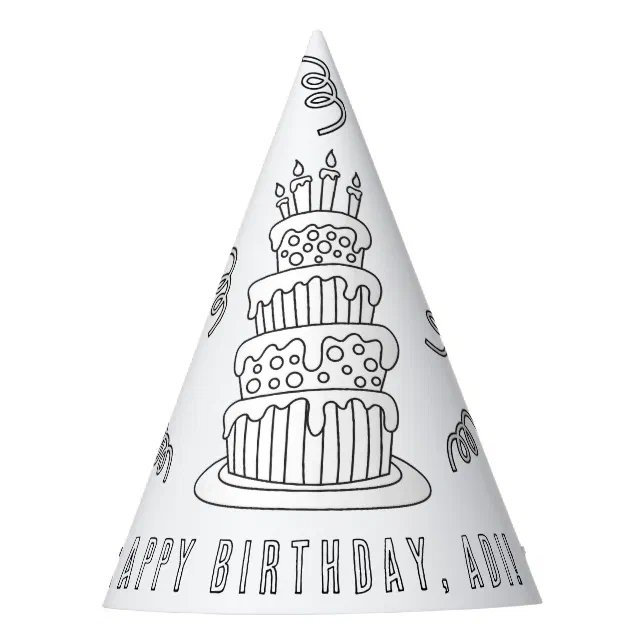 coloring pages birthday hat
