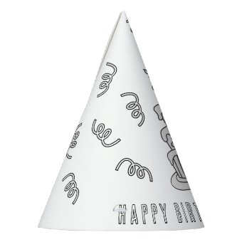 Kids' Birthday Party - Color Your Own Party Hat | Zazzle