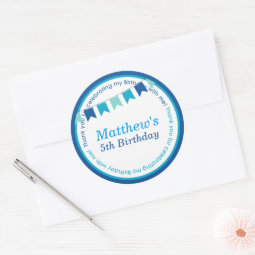 Kids birthday party DIY bunting stickers favors | Zazzle